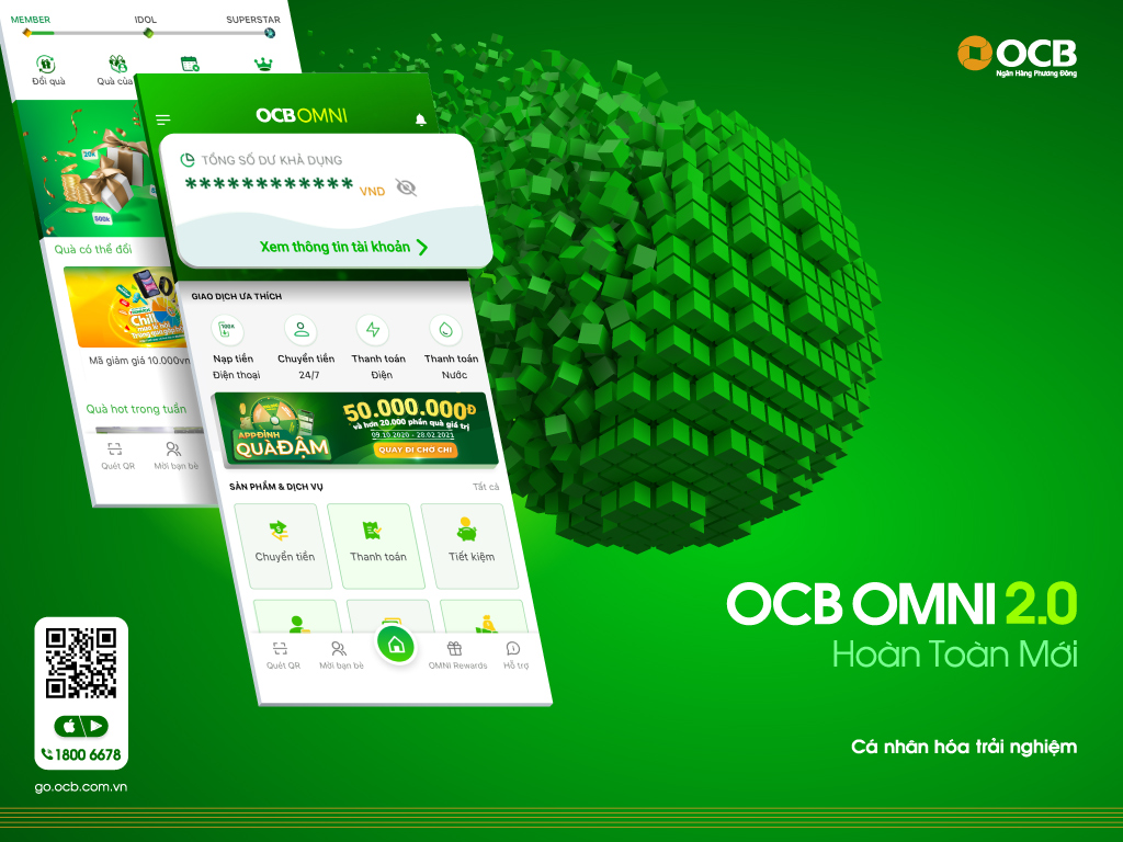 OCB OMNI 2.0 GIAO DIỆN MỚI ‘CÁ NHÂN HÓA’ TRẢI NGHIỆM NGƯỜI DÙNG