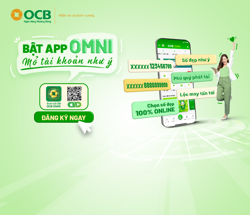 Chọn tài khoản số đẹp dễ dàng trên ứng dụng ngân hàng số OCB OMNI